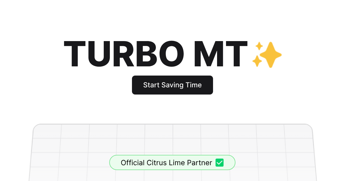 Login to Turbo MT | Citrus Lime Bulk Import & Export for Cloud MT